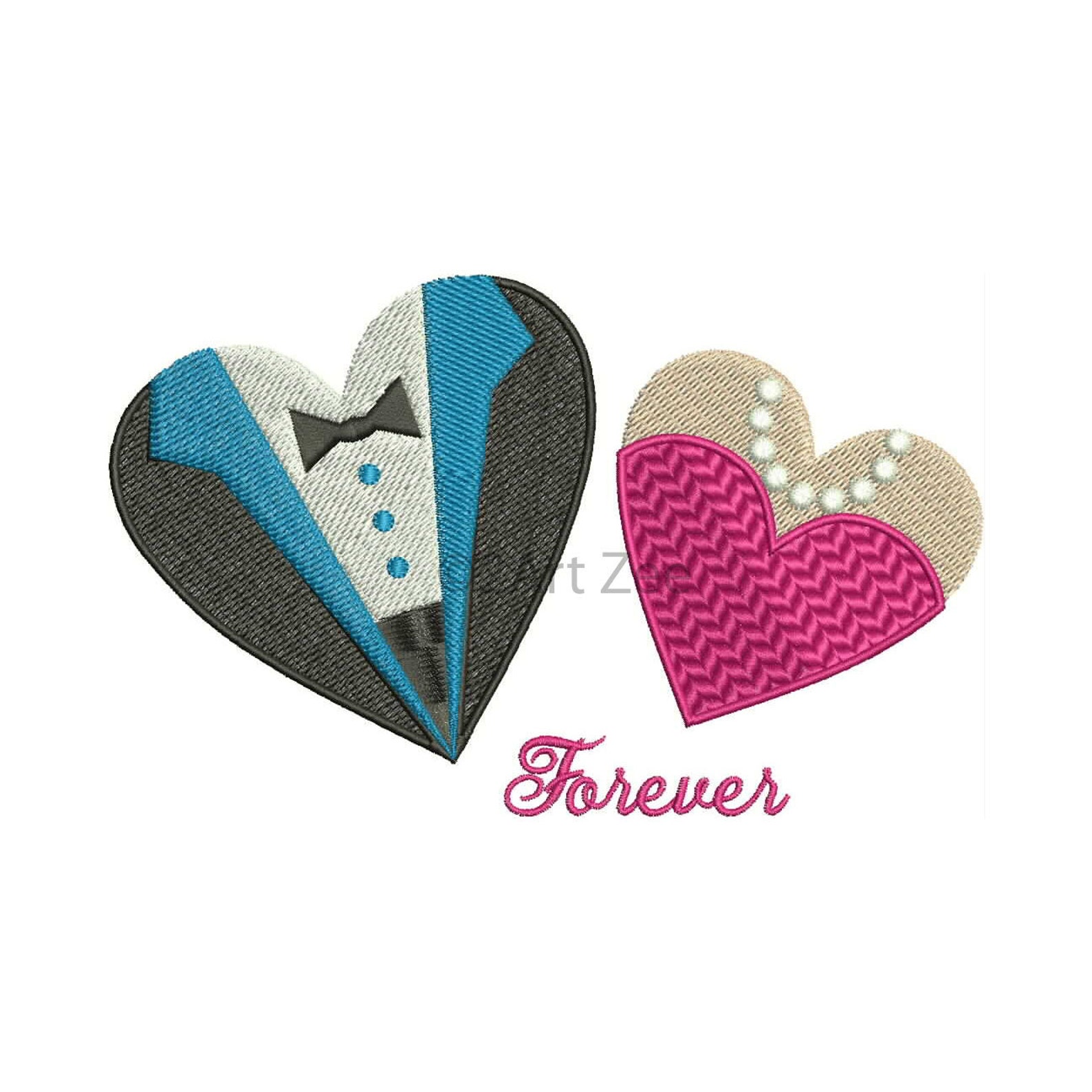 Bride and Groom Wedding Forever Machine Embroidery Design - Etsy