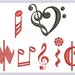 I Love Music Machine Embroidery Design Quilt Design Notes Musician ...