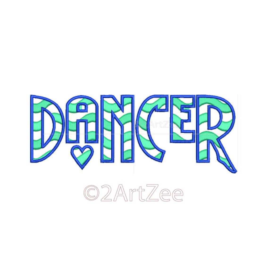 Dancer Word on Point With Heart Machine Embroidery Design | Etsy