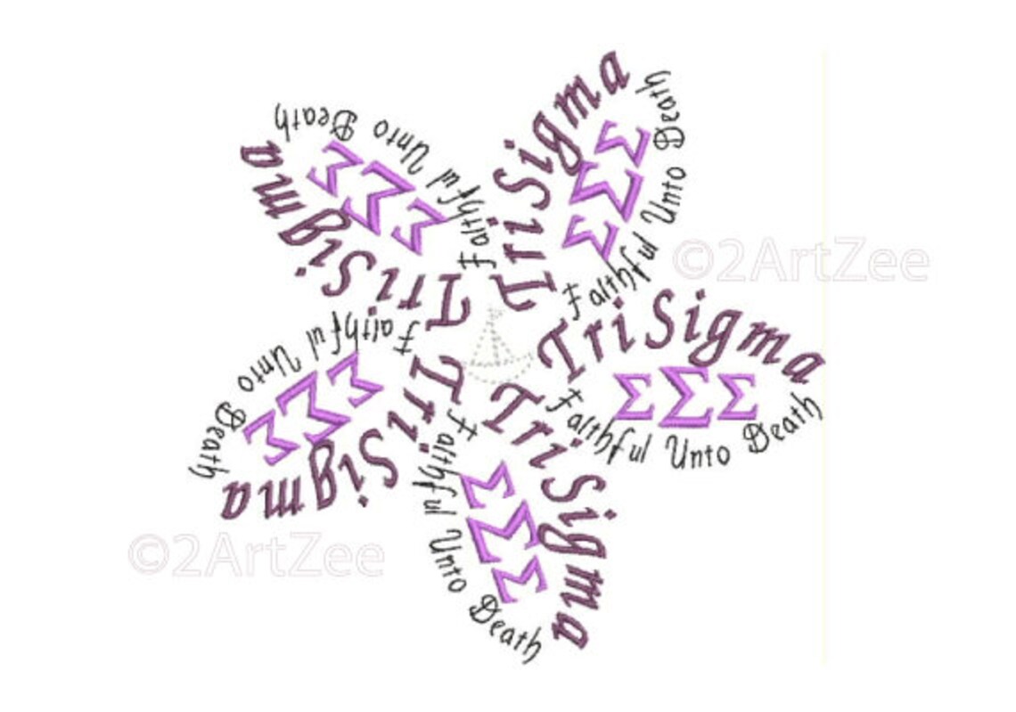 Tri Sigma Flower Machine Embroidery in 4 Sizes Greek Life - Etsy