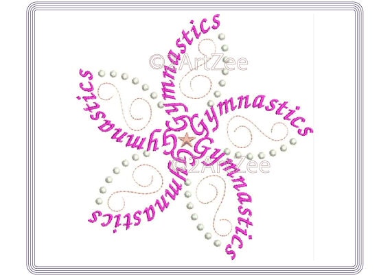 Gymnastics Flower Word Swoop 4x4 and 5x7 Inch Hoop Machine | Etsy