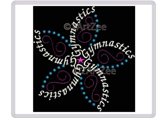 Gymnastics Flower Word Swoop 4x4 and 5x7 Inch Hoop Machine | Etsy