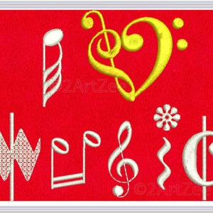 I Love Music Machine Embroidery Design Quilt Design Notes Musician ...