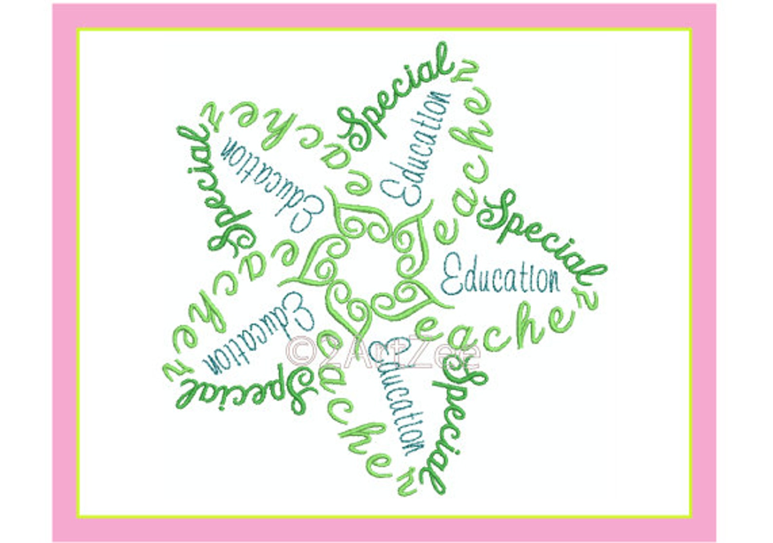 Special Education Teacher Flower 3 Sizes Machine Embroidery - Etsy