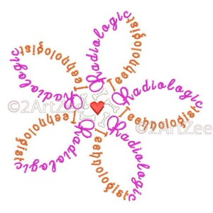Radiology Technologist Word Flower Machine Embroidery Design - Etsy