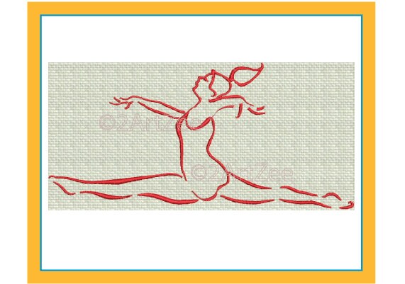 Leaping Gymnast Outline Machine Embroidery Design Sports Girls | Etsy