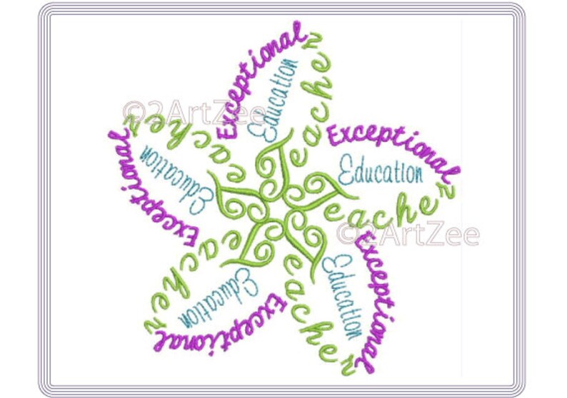 Exceptional Education Flower 4 Sizes Machine Embroidery Design - Etsy