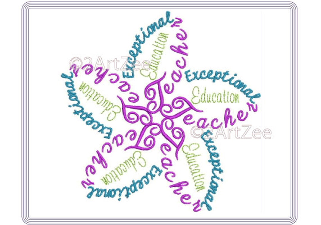 Exceptional Education Flower 4 Sizes Machine Embroidery Design - Etsy