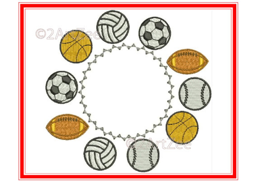 Sports Ball Frame Machine Embroidery Design Game Football Soccer ...