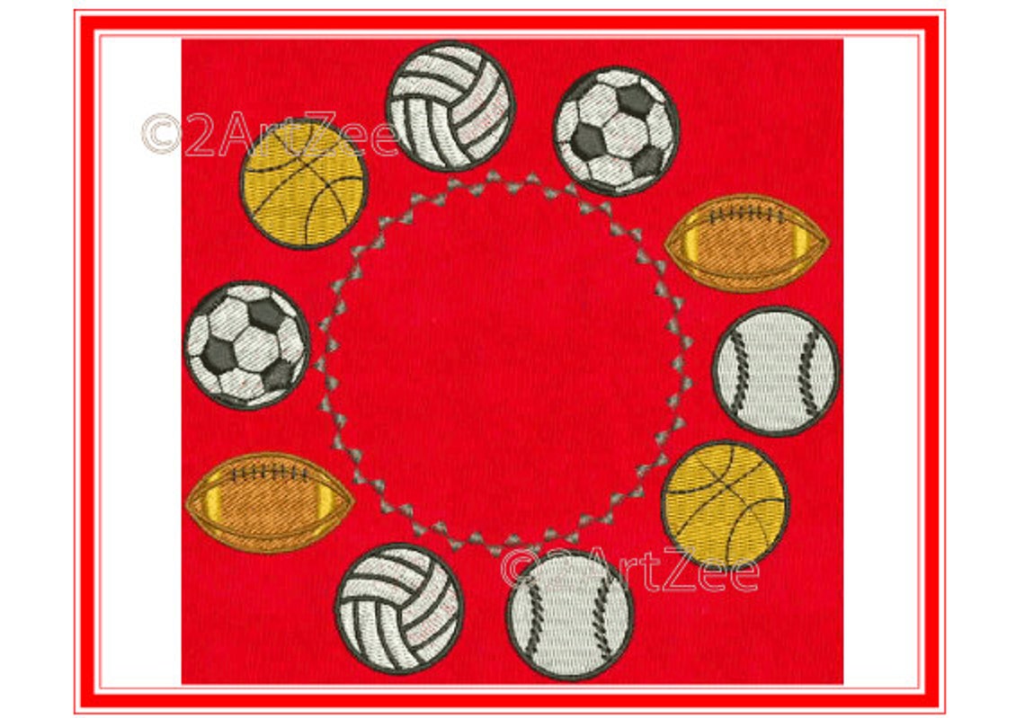 Sports Ball Frame Machine Embroidery Design Game Football - Etsy