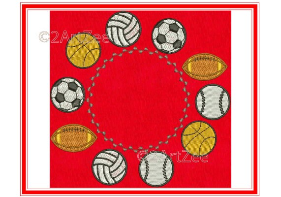 Sports Ball Frame Machine Embroidery Design Game Football | Etsy