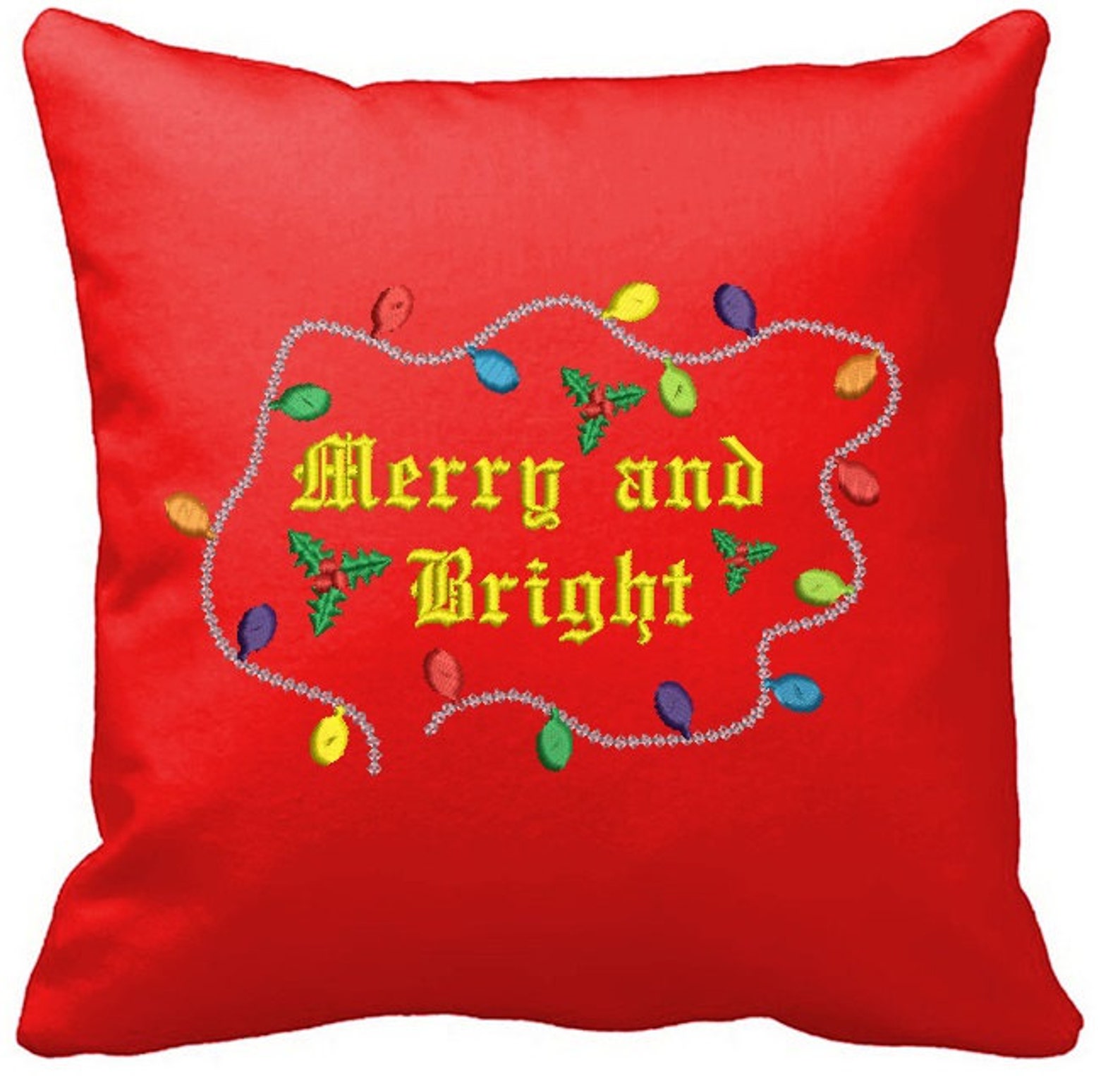 Merry & Bright Machine Embroidery Design - Etsy
