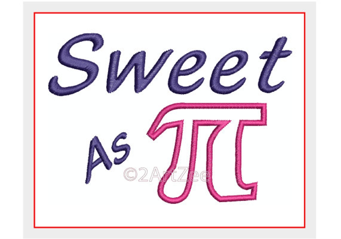 Sweet as Pi Machine Embroidery Design for Children and Math - Etsy