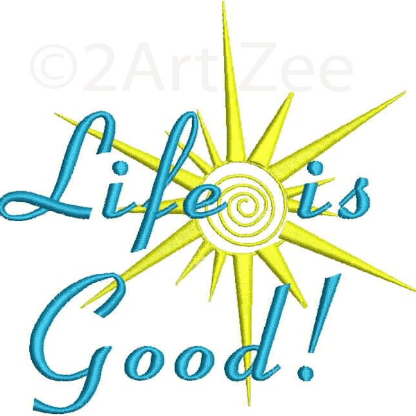 Life is Good Embroidery Design - Etsy