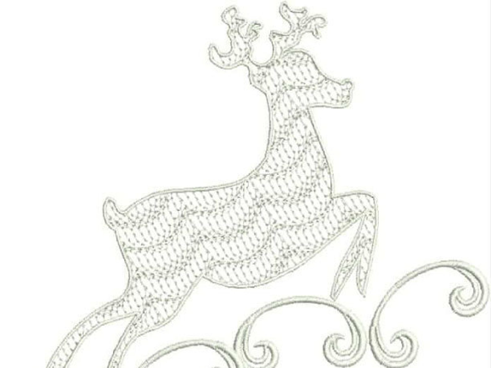Elegant Prancing Reindeer Machine Embroidery Design - Etsy
