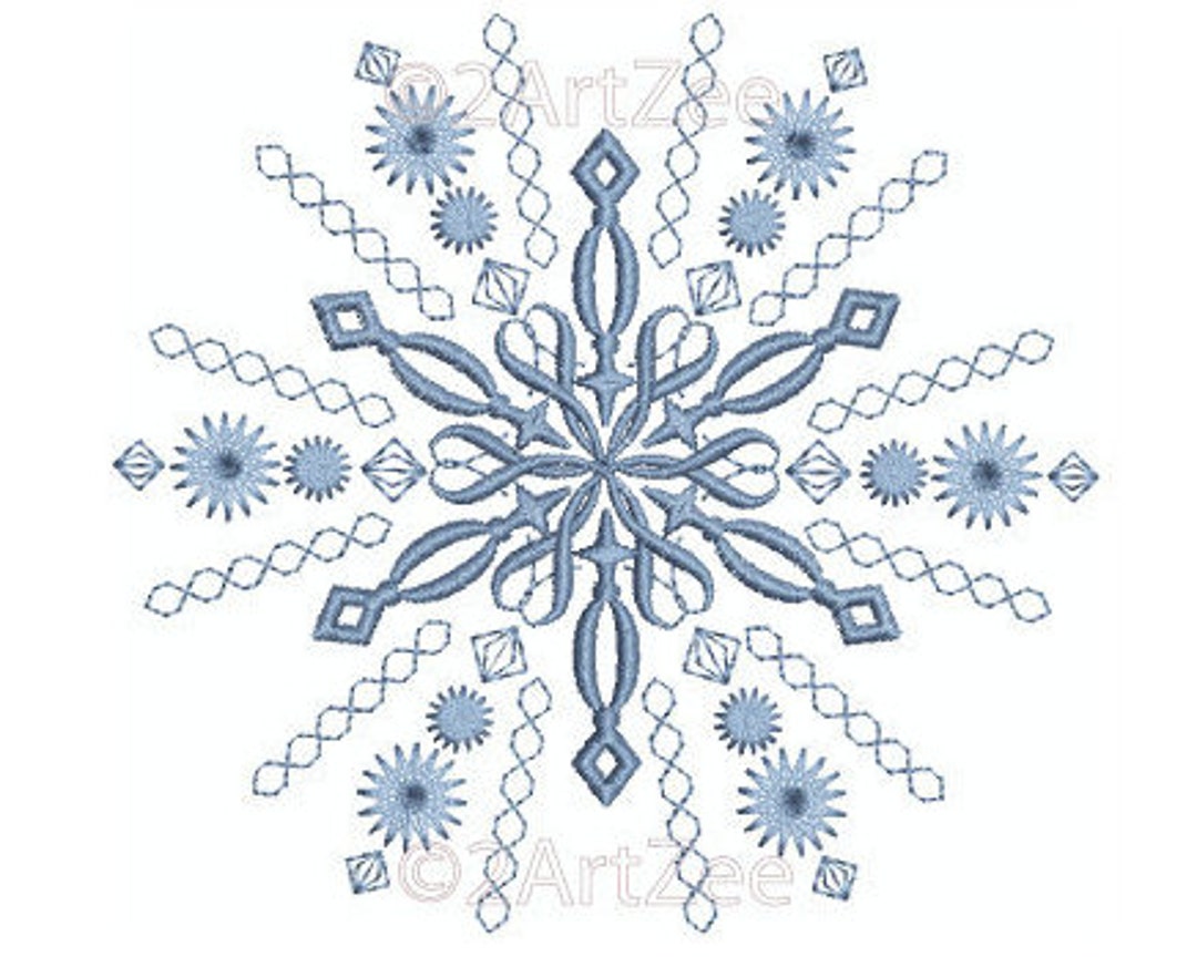 Elegant Frozen Snowflake Machine Embroidery Design Winter Classic for ...