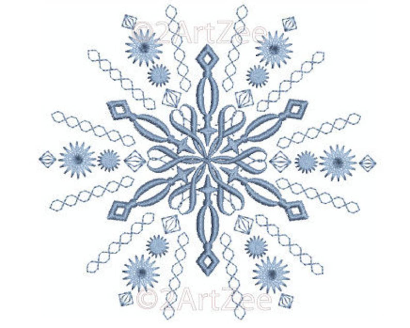 Elegant Frozen SnowFlake Machine Embroidery Design Winter | Etsy