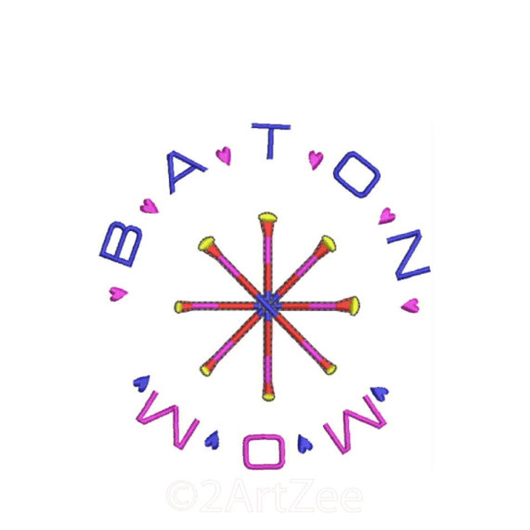Baton Mom Machine Embroidery Design Parades March Team Band School - Etsy