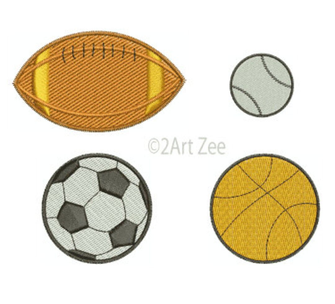 Sale on Sports Ball Bundle Machine Embroidery Designs Football ...