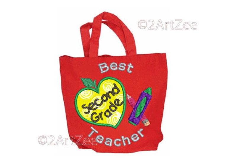 Second Grade Teacher Best Teacher Machine Embroidery Applique - Etsy