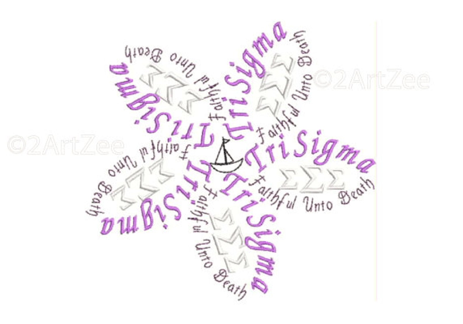 Tri Sigma Flower Machine Embroidery in 4 Sizes Greek Life - Etsy