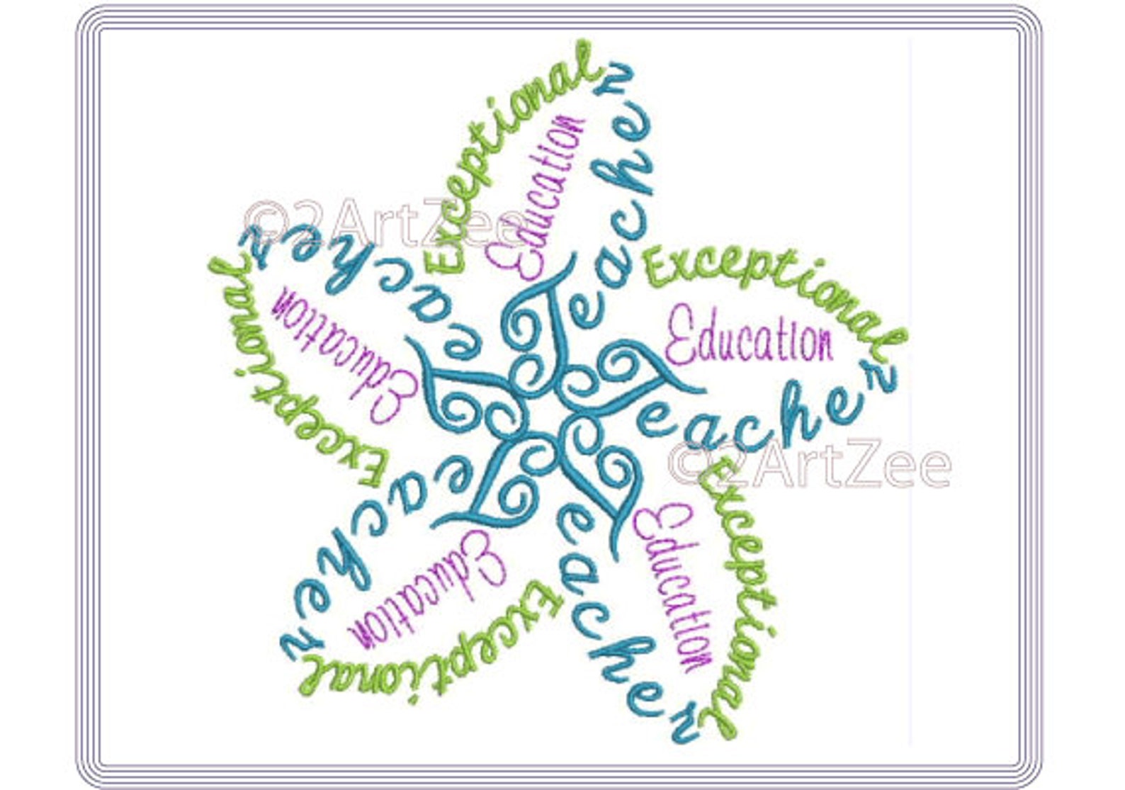 Exceptional Education Flower 4 Sizes Machine Embroidery Design - Etsy