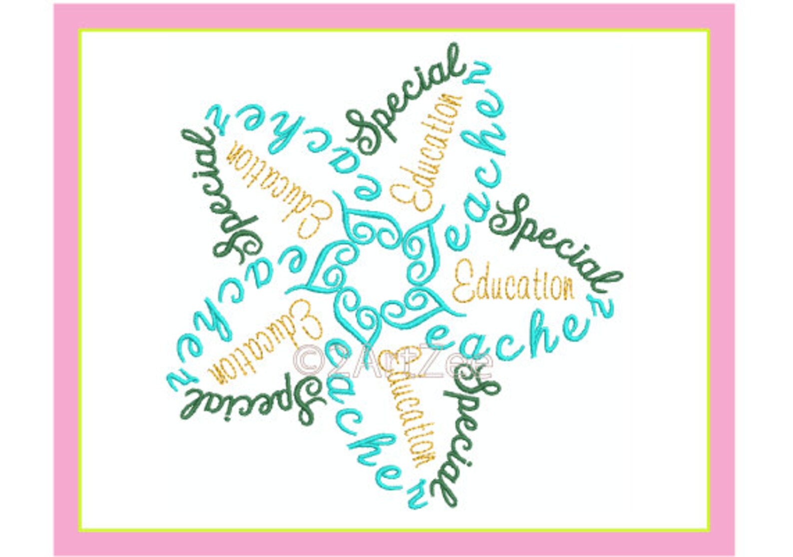 Special Education Teacher Flower 3 Sizes Machine Embroidery | Etsy