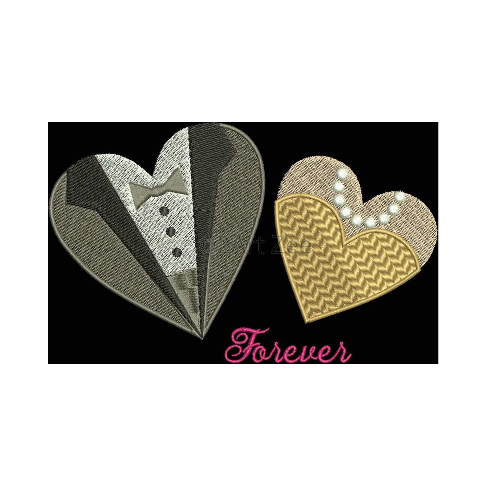 Bride and Groom Wedding Forever Machine Embroidery Design - Etsy