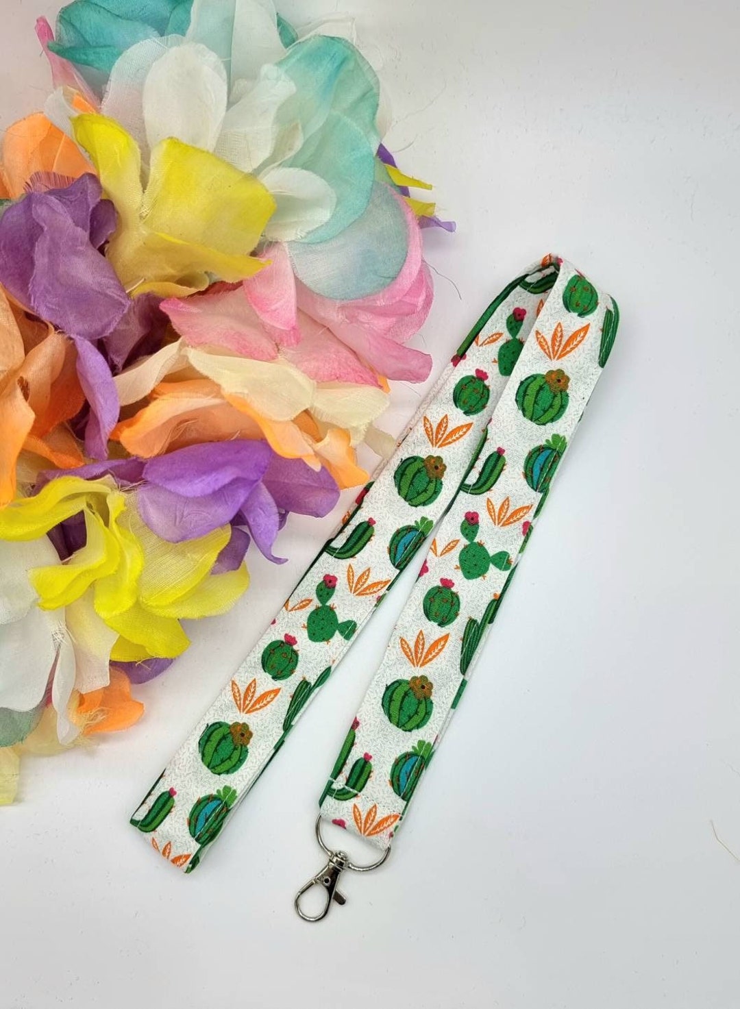 Lanyard Tropical Key Fob Card Holder Lanyard Key Chain ID Holder Boho ...
