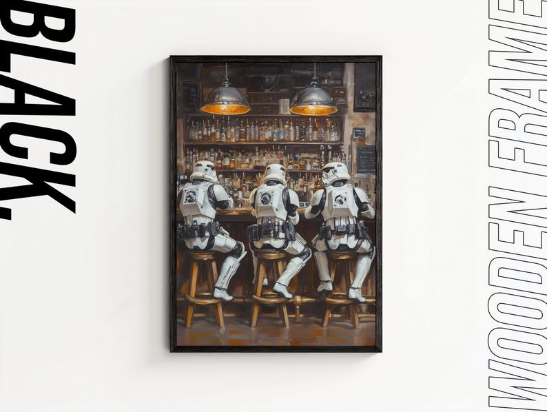 Stormtroopers at the Bar Canvas Art: Funny Sci-fi Wall Decor - Etsy
