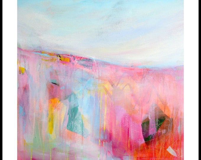 Pink Abstract Landscape Print Giclee Print on Paper Modern - Etsy