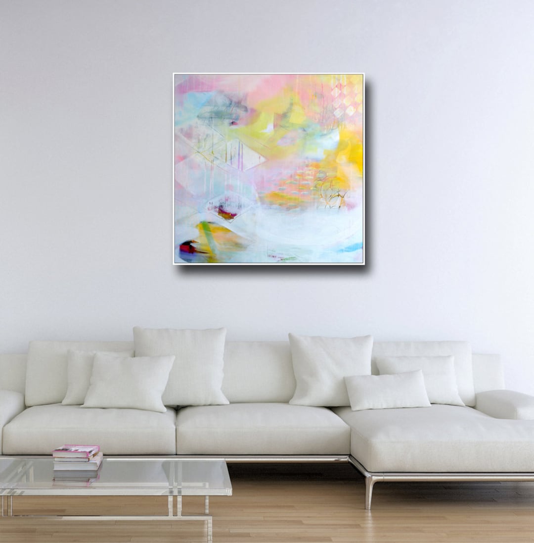 Large Abstract Canvas Print: Modern Colorful Wall Art - Etsy