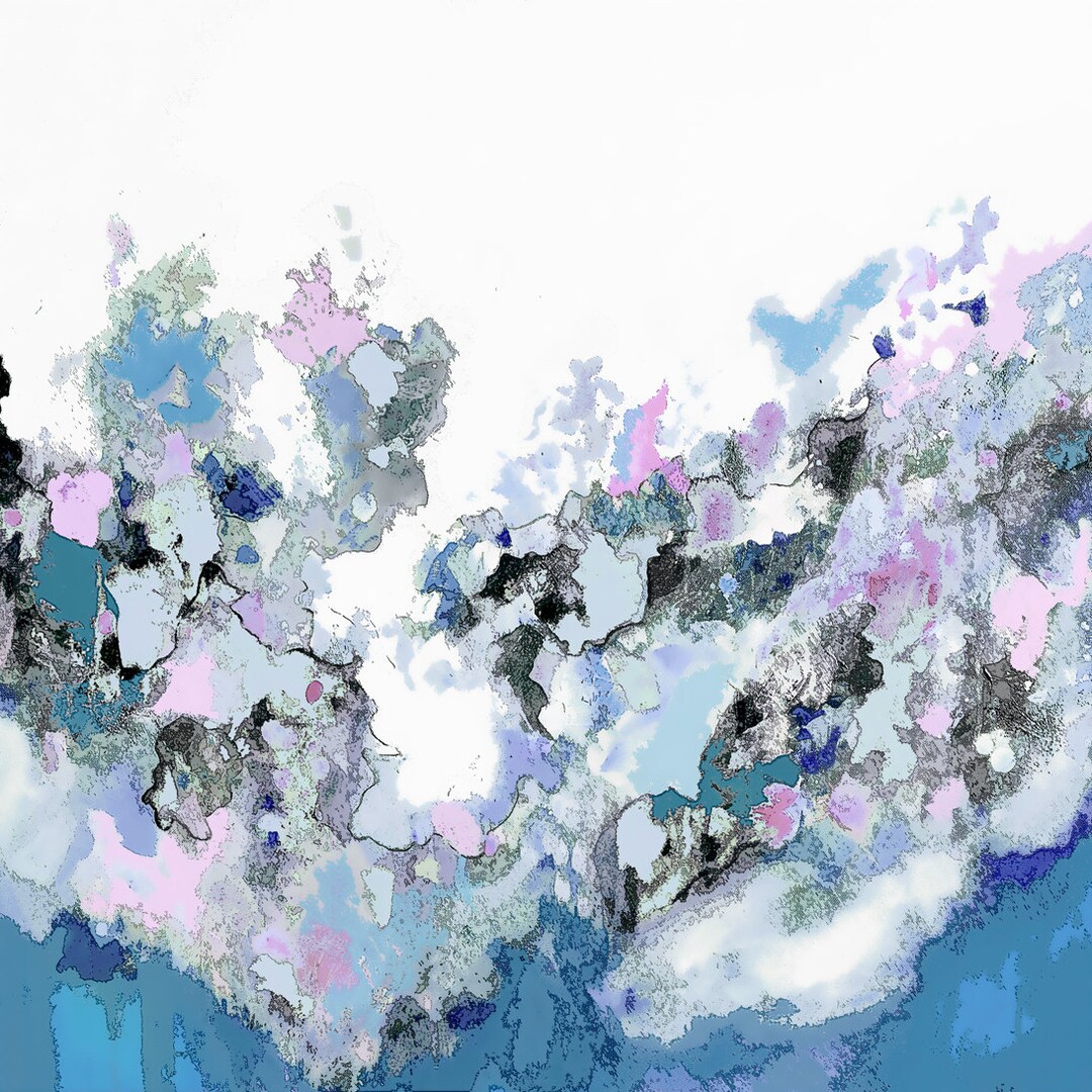 Blue Abstract Art Print on Fine Art Paper, Blue Abstract Wall Art ...