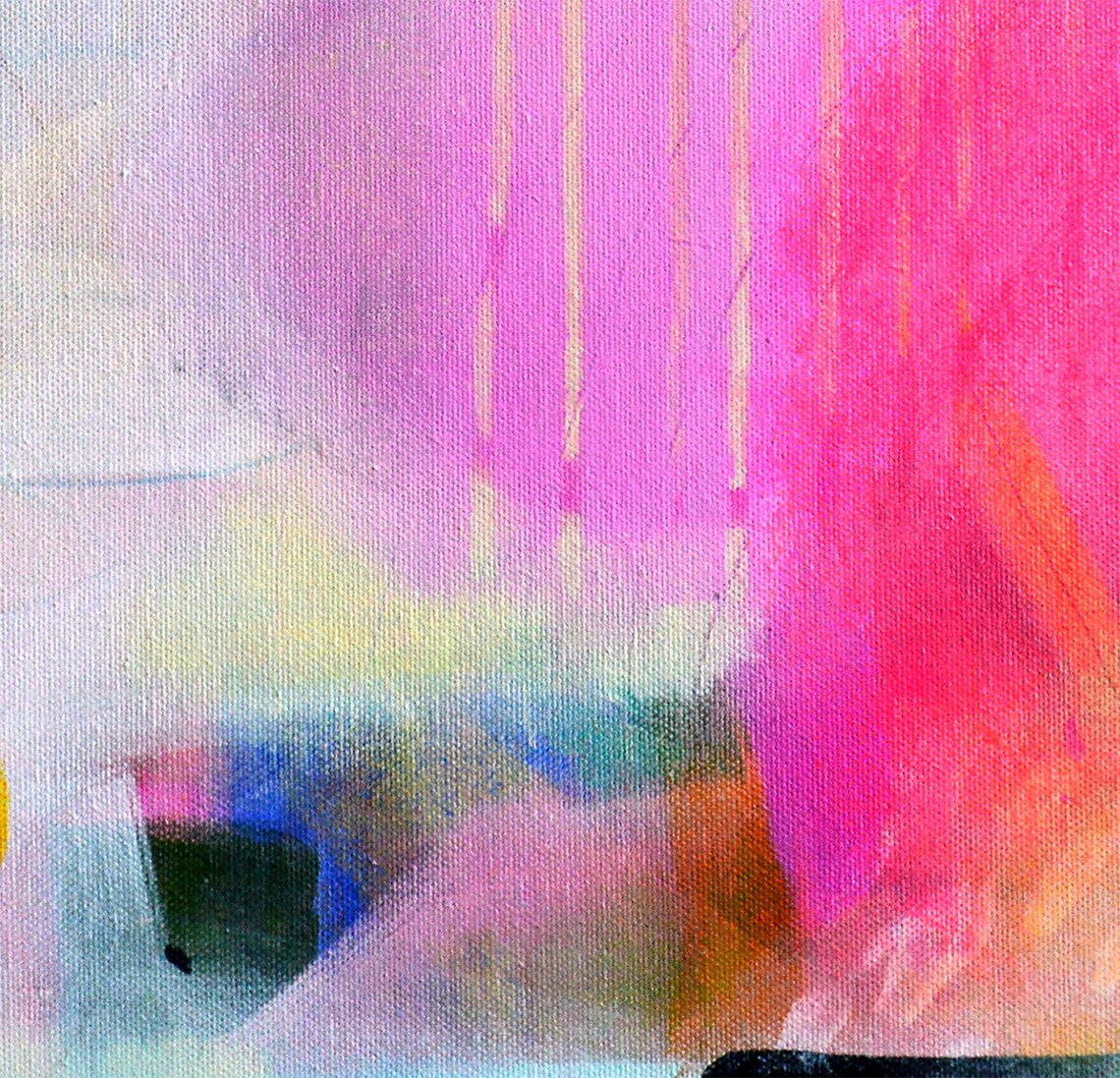 Blue Pink Abstract Art Print on Fine Art Paper Contemporary - Etsy