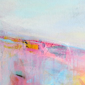 Pink Abstract Landscape Print, Giclee Print on Paper, Modern Pink ...