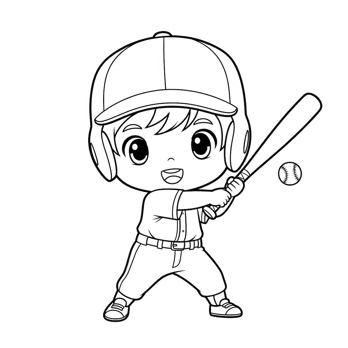Chibi Kids Coloring Pages – 5 Kawaii Action Scenes (digital Download ...