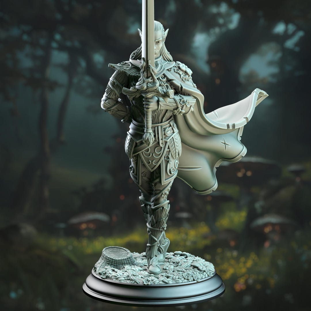 Fey Elf Dualist Miniature for DND, Pathfinder, Tabletop Game ...