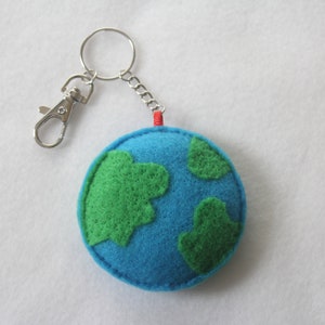 Felt Earth Key Chain Small and Cute Felt Keychains Felt - Etsy