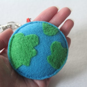 Felt Earth Key Chain Small and Cute Felt Keychains Felt - Etsy
