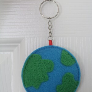 Felt Earth Key Chain Small and Cute Felt Keychains Felt - Etsy