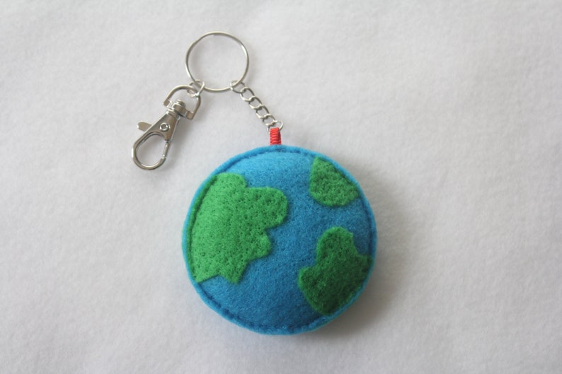 Felt Earth Key Chain Small and Cute Felt Keychains Felt - Etsy