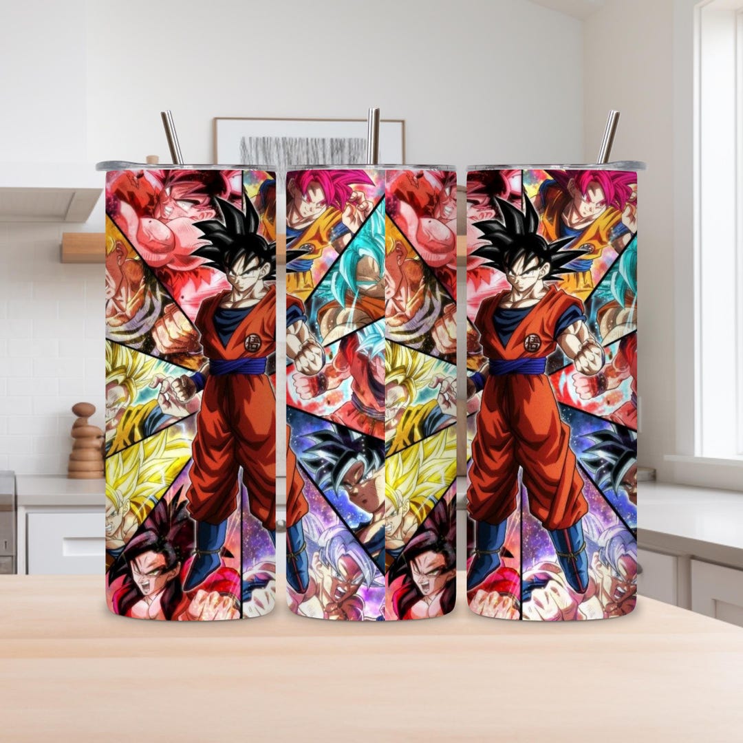 Goku Tumbler Wrap | 20oz Skinny Sublimation PNG | Multiple ...
