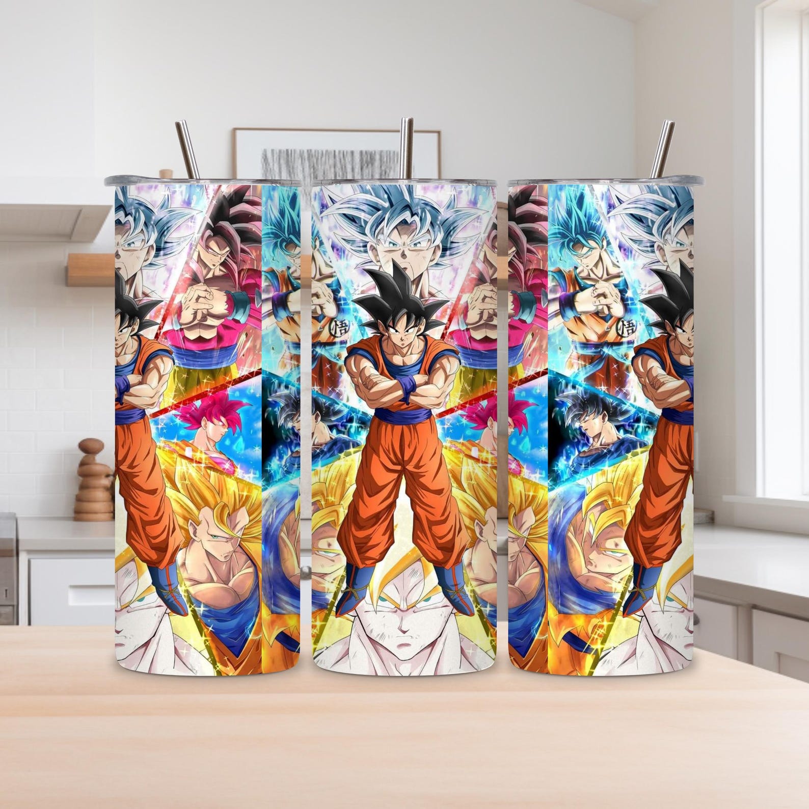 Goku Anime Tumbler Wrap | 20oz Skinny Sublimation PNG | Multiple ...