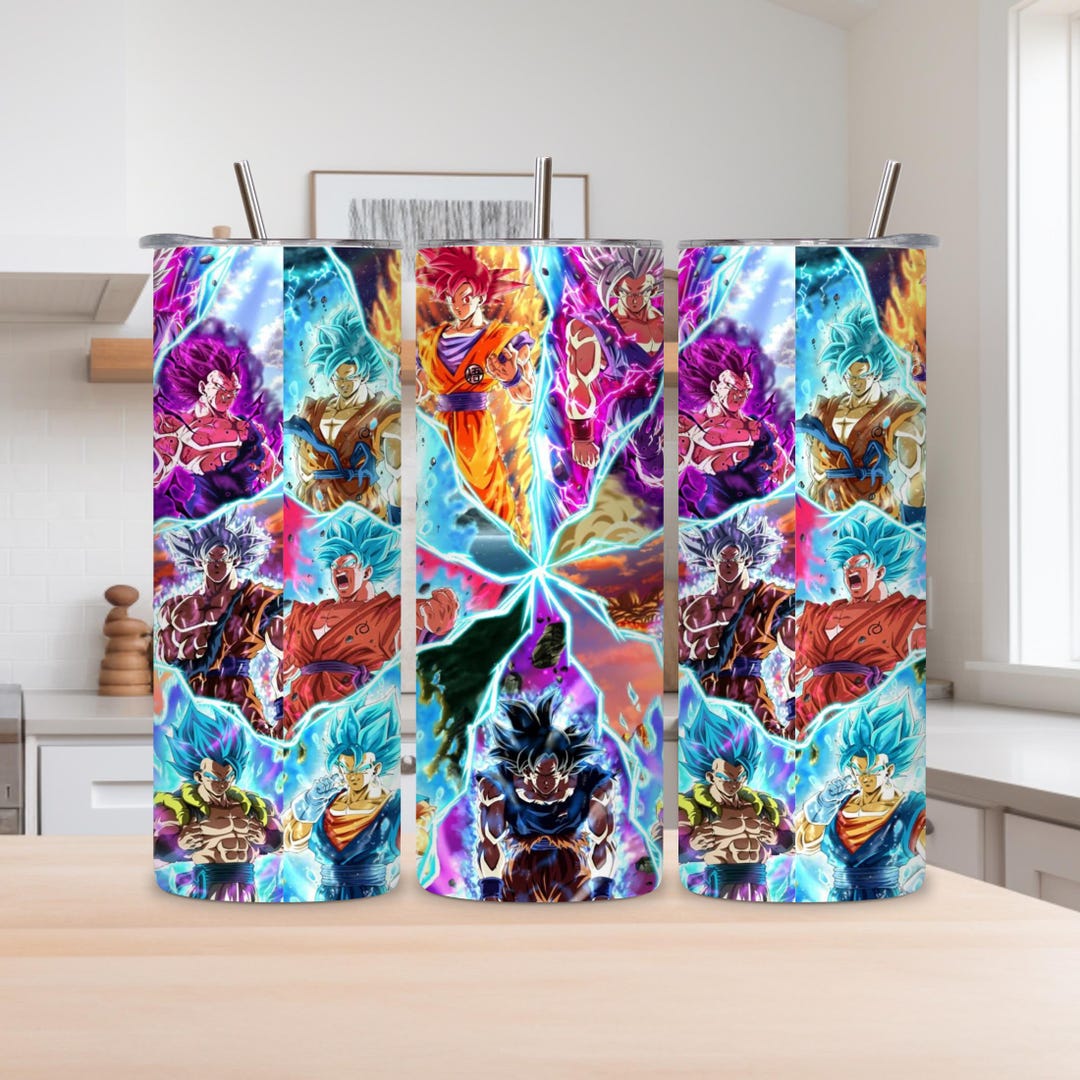Goku Anime Tumbler Wrap | 20oz Skinny Sublimation PNG | Multiple ...