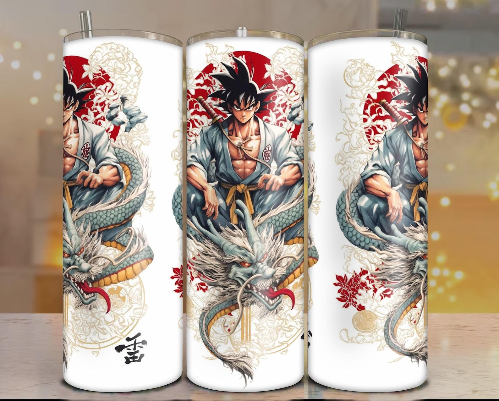 Goku Anime Asian Themed Tumbler Wrap | 20oz Skinny Sublimation PNG ...