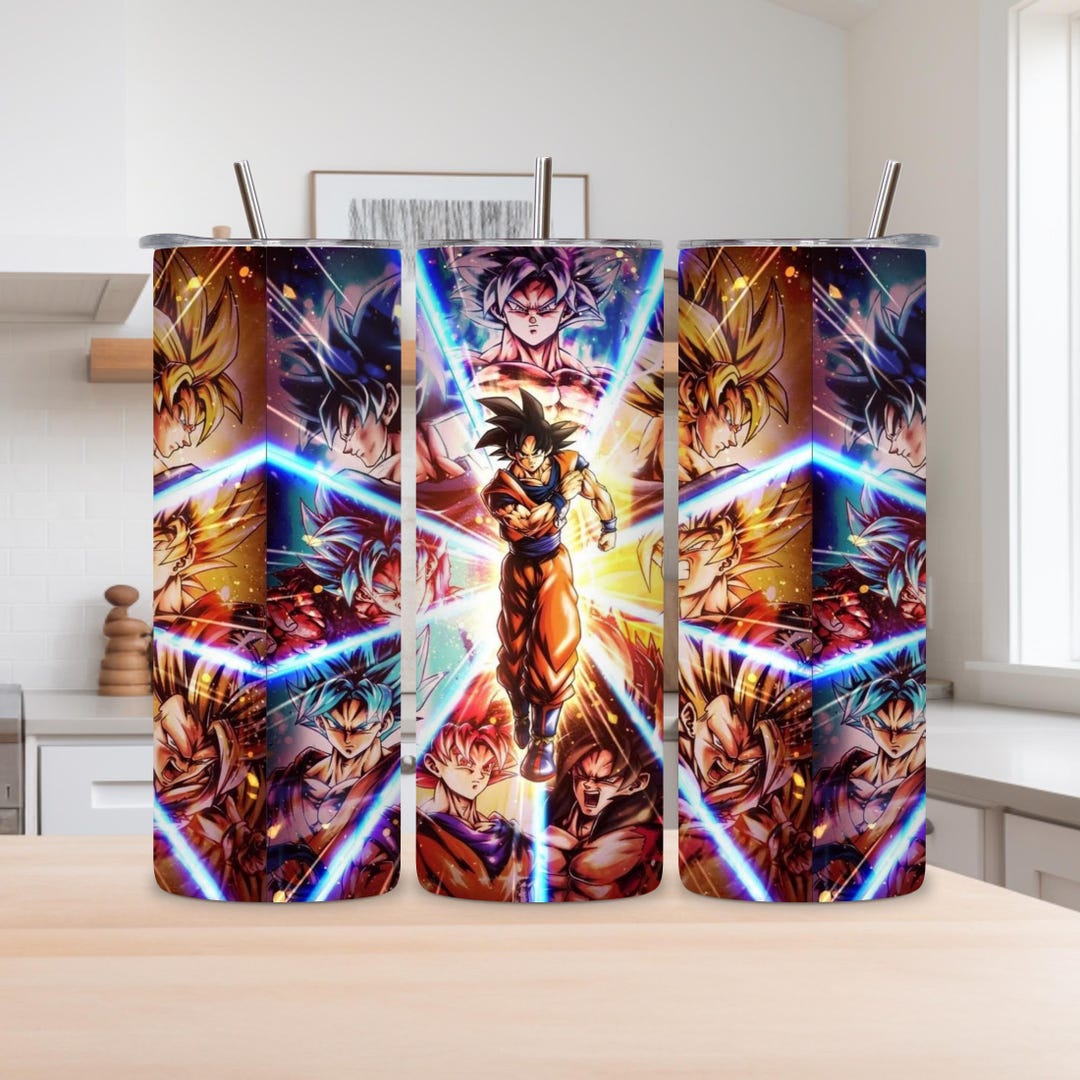 Goku Anime Wrap | 20oz Skinny Sublimation PNG | Multiple ...