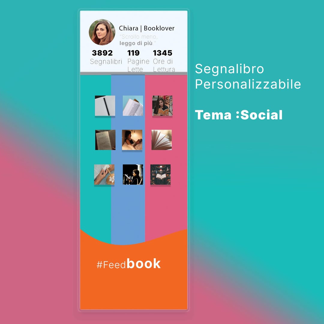 Printable Bookmark | Customizable | Social Theme | Instant PDF/JPG ...