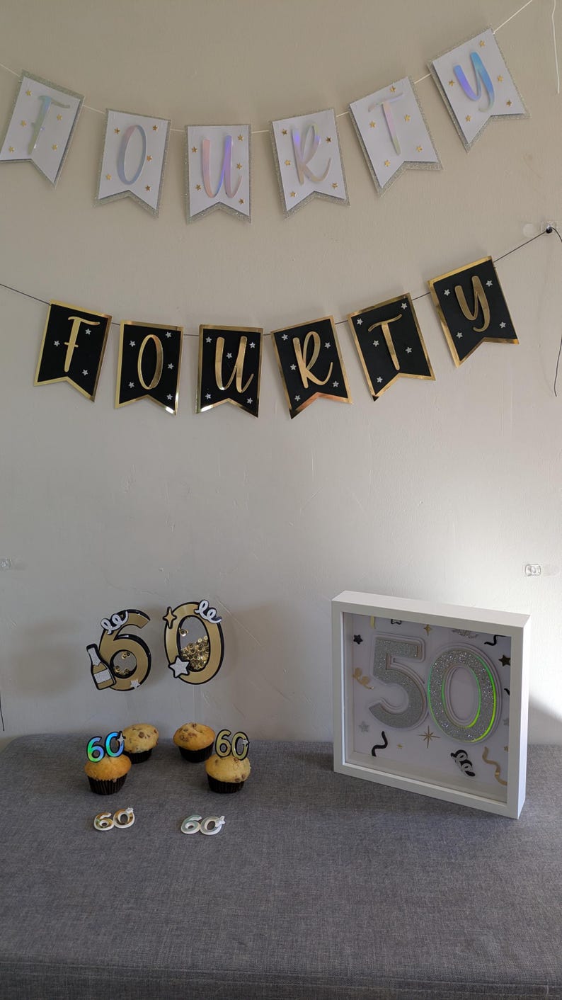 Milestone Birthday Shadow Box Available in White and Silver or Black ...