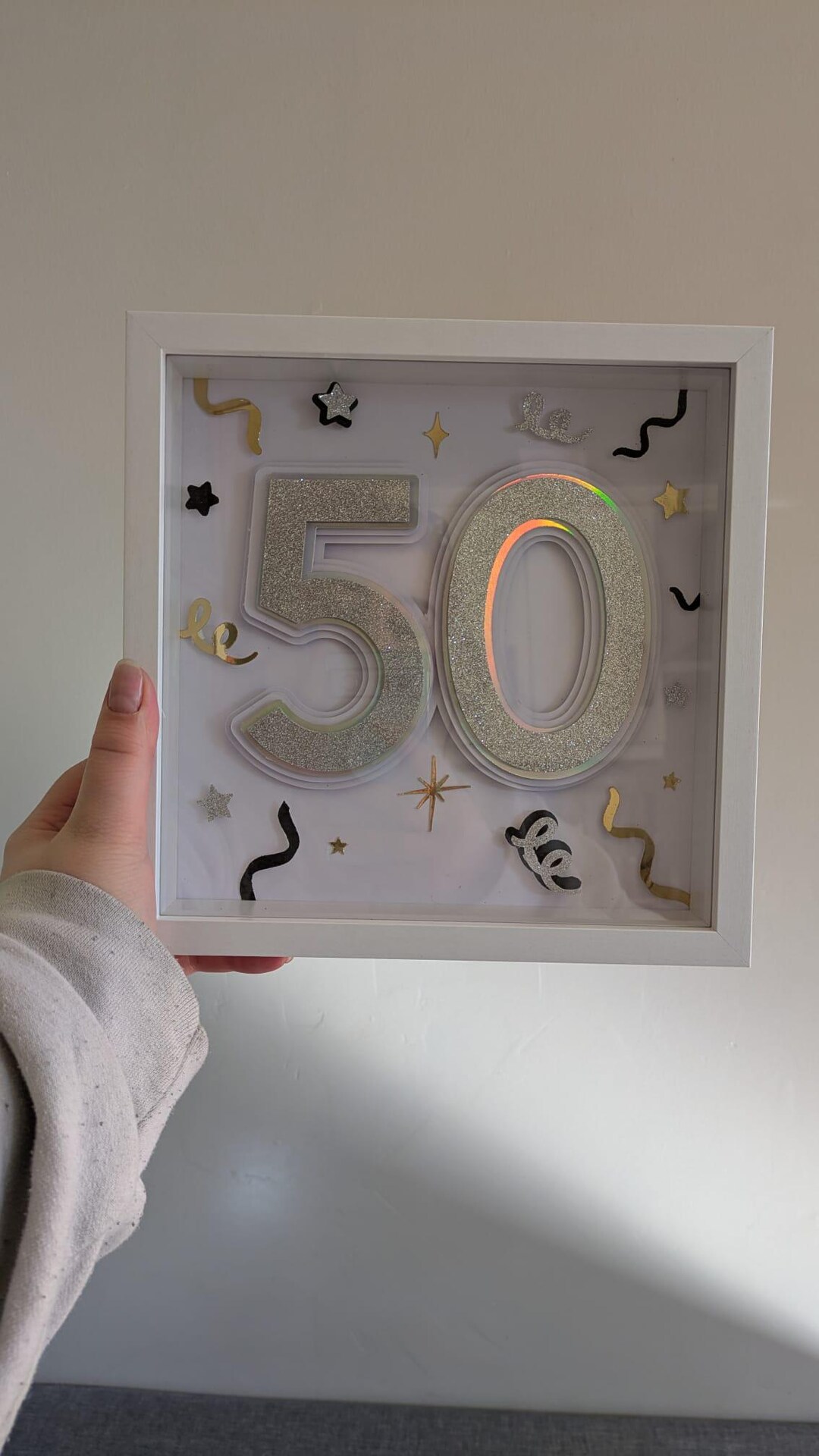 Milestone Birthday Shadow Box Available in White and Silver or Black ...