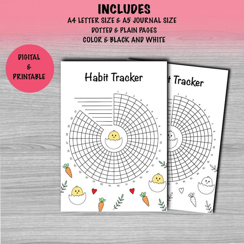 Habit Tracker Printable – Easter Theme – Digital Planner Page ...